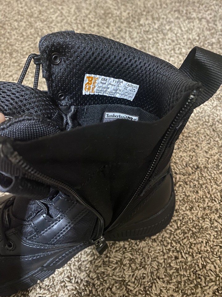 Timberland PRO Valor Duty 8" Side Zip EMS Black Tactical Boots Mens 6 ...