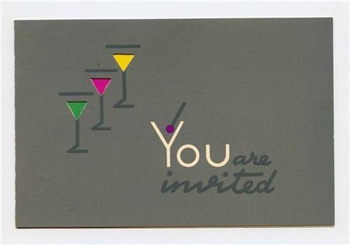 Holland America Line Cocktail Party Invitation 1965 SS Nieuw Amsterdam ...