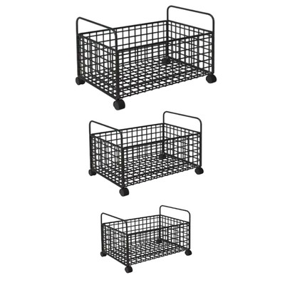 Rolling File Cart Under Desk Magazines Storage Bin for Bag Craft Daily ...