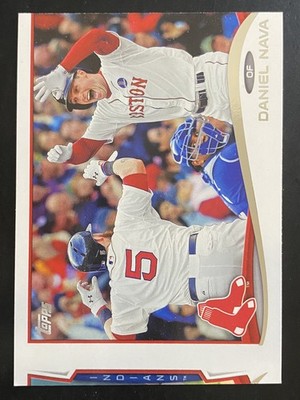 Daniel Nava 2014 Topps Baseball Boston Red Sox #362 Mis-Cut Error ...