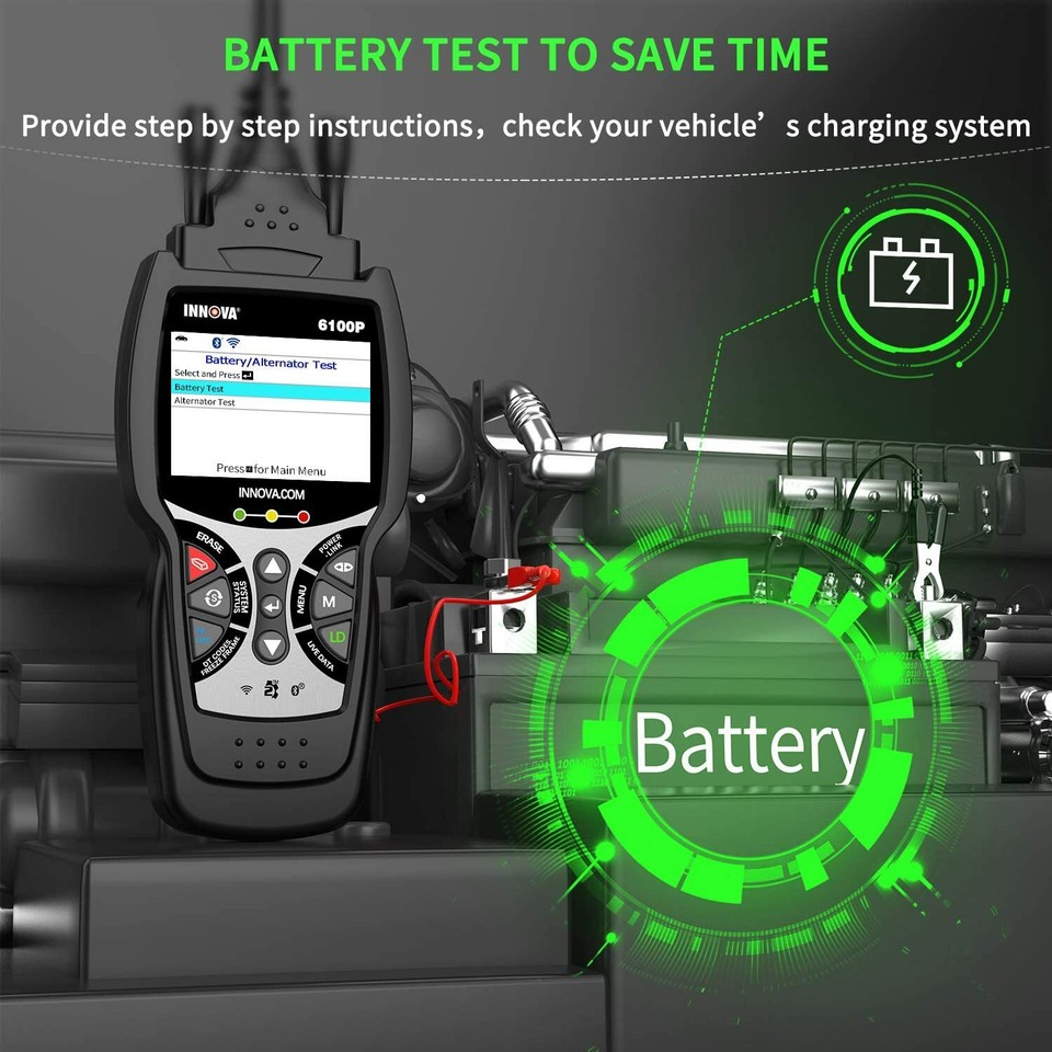 Innova 6100P Car OBD2 Scanner Auto Diagnostic Scan Tool ABS SRS ...