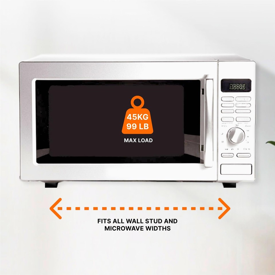 White Microwave Wall Mount Brackets with Full Fixing Kit & Self ...