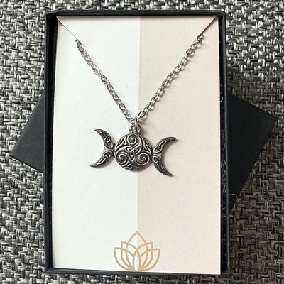 Celtic Crescent Triple Moon Pendant Necklace | eBay