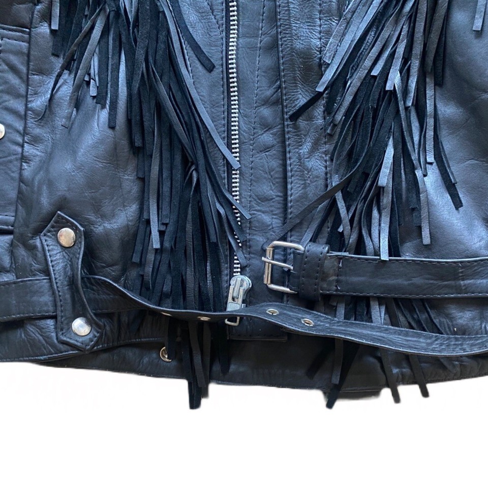 80s VINTAGE FIRST GENUINE LEATHER JACKET, FRINGE JACKET⭐️ | eBay