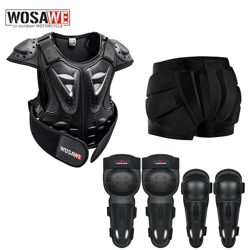 WOSAWE Kids Motorcycle Protective Gear Sets Chest Hip Protector Knee ...