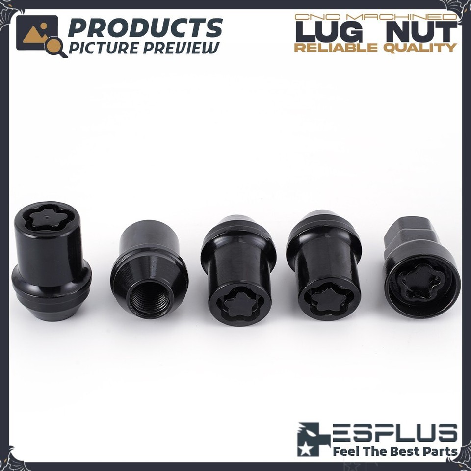 4 Pc Cadillac OEM Wheel Lock Black M14x1.5 Fit Escalande/Lyriq/SRX/XT5 ...