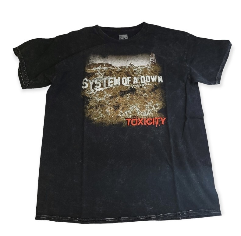 System Of A Down Toxicity Rock Band Black Bleach Tie Dye Size M | eBay