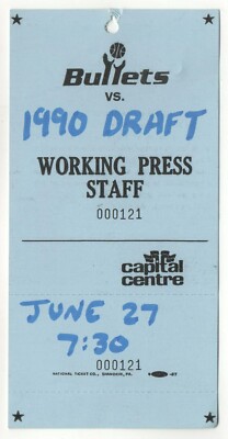 1990 NBA DRAFT Press Pass WASHINGTON BULLETS Capital Centre GARY PAYTON ...