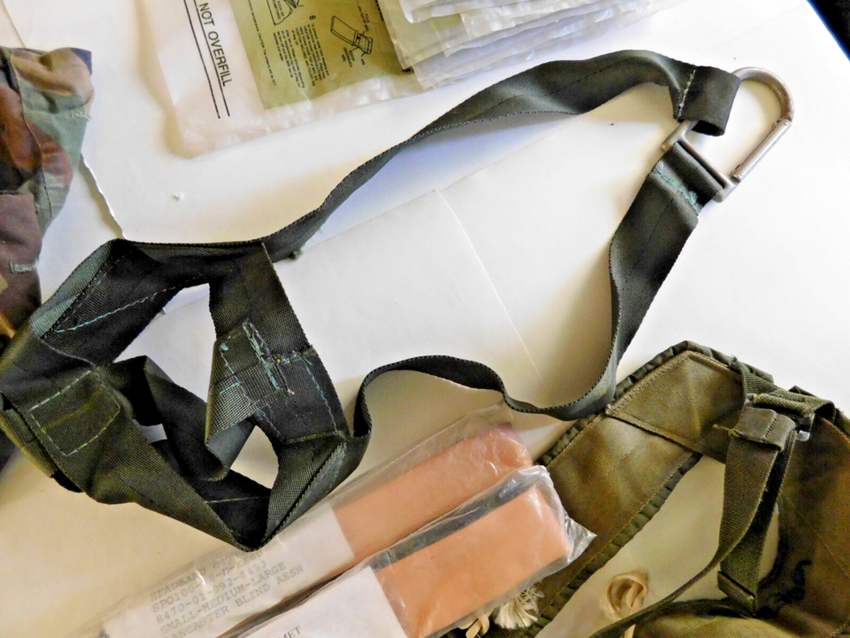 VINTAGE USGI MILITARY WEB GEAR KIT BELT SUSPENDERS MRI CANTEENS HELMET ...