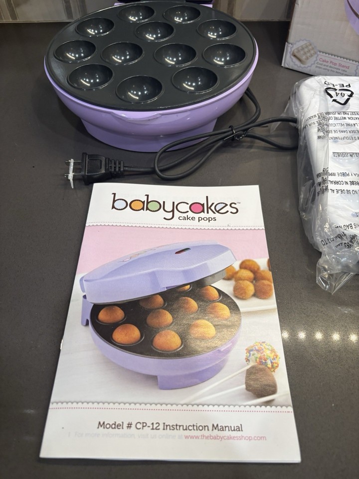 Babycakes Mini Cake Pop Maker Purple, Electric, Non-Stick, 12 Cake ...