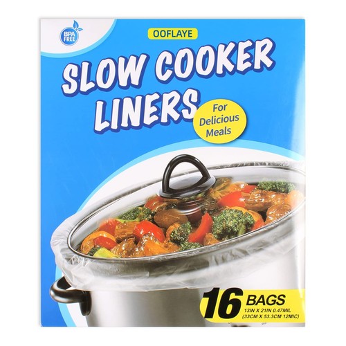 16 Bags Slow Cooker Liners, Disposable Multi Use Cooking Bags,Large ...