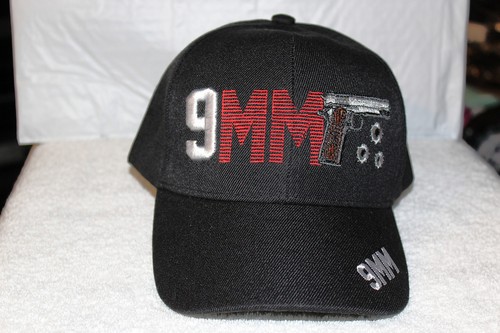 9MM PISTOL HANDGUN GUN BULLET HOLE BASEBALL CAP HAT ( BLACK ) | eBay