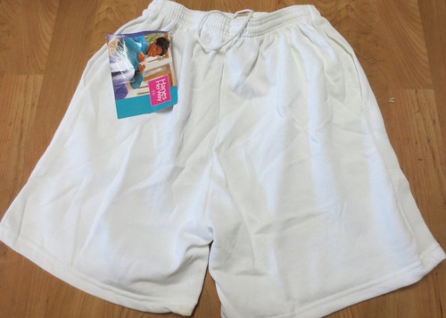 Hanes Her Way Sweat Short Medium 8-10 White 2 Pocket 50 Cotton/50 Poly ...