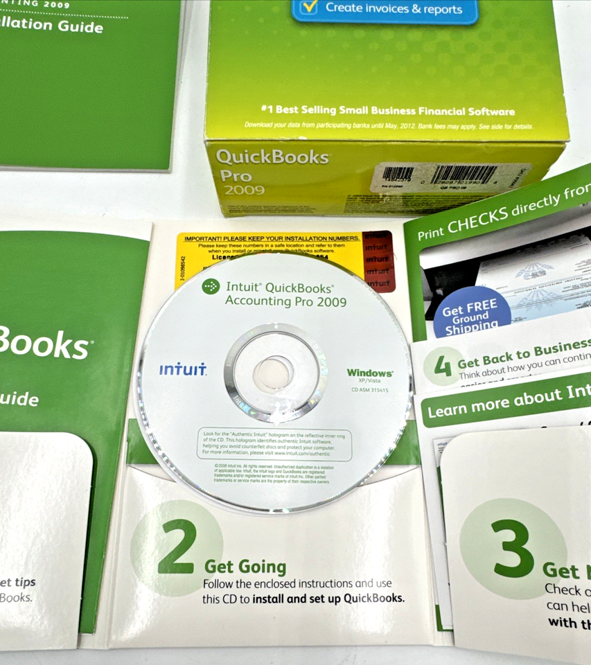 Intuit Quickbooks Pro 2009 Accounting (Windows) Full Retail US Vers. w ...