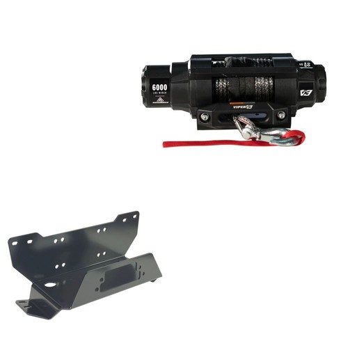 Viper 6000lbs V3 Winch Black Rope With Mount For Honda Pioneer 700 2014 ...