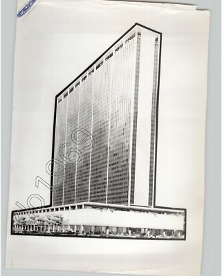 ARCHITECTURE Drawing Angular Hotel NEW YORK Vintage 1960s Press Photo ...