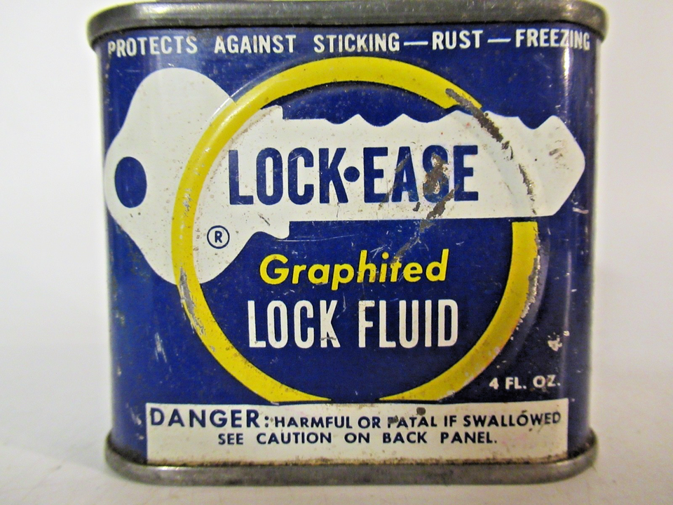 Vintage Lock-Ease Graphited Lock Fluid Metal Tin Can | eBay