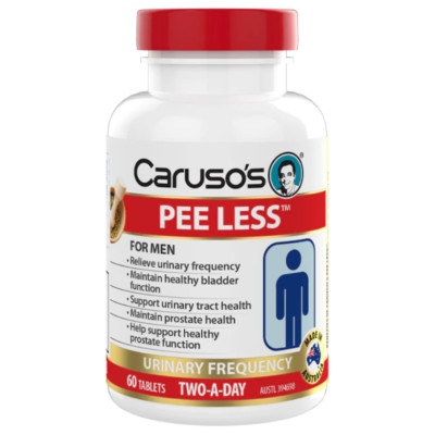 Caruso's Pee Less 60 Tablets Relieves Urinary Frequency (Wee Less for ...