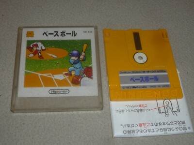 NINTENDO FAMICOM SYSTEM DISK IMPORT GAME BASEBALL JAPAN FMC-BAS W CASE ...