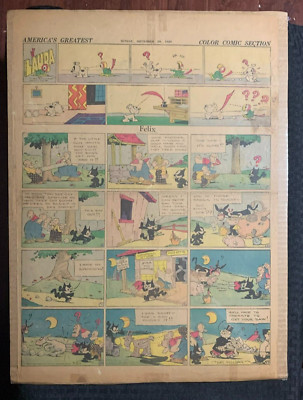 1929 FELIX THE CAT Sunday 15x22" Comic Strip 9/29/29 VG 4.0 Pat ...