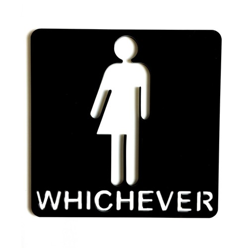 'Whichever' Unisex Toilet Door Sign (Different sizes & colours ...