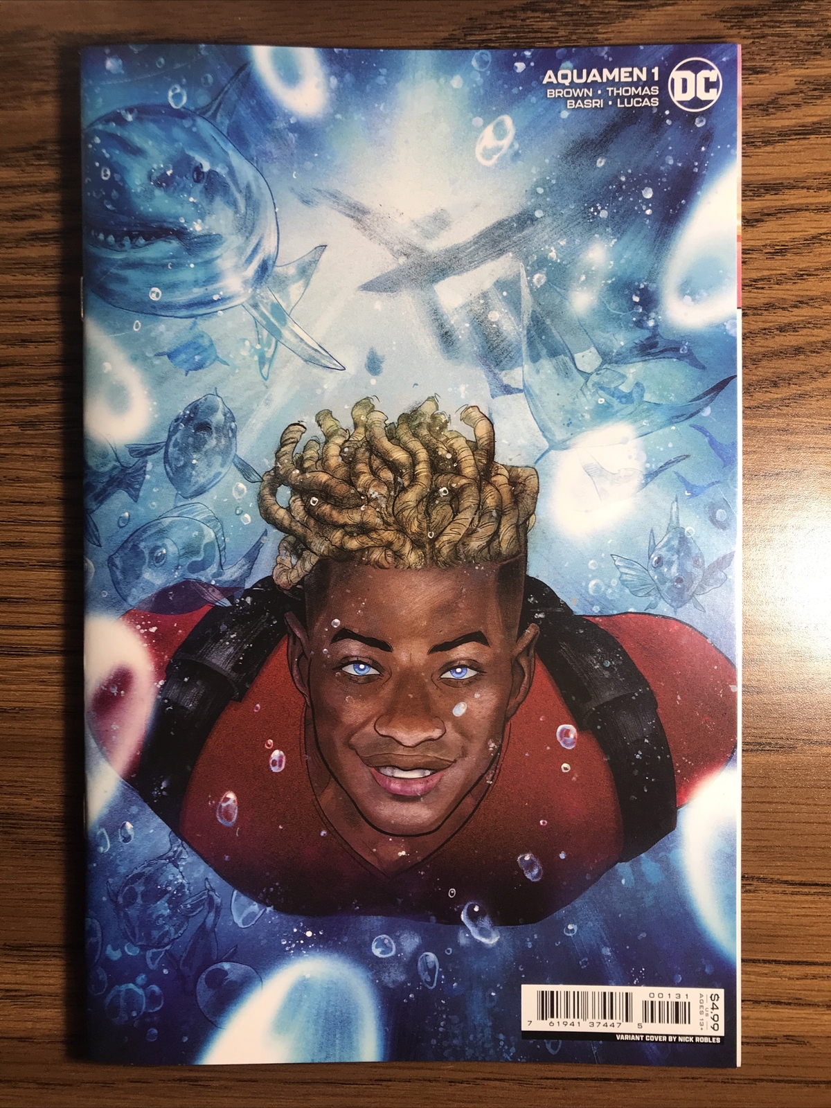 AQUAMEN 1 NM/NM+ Nick Robles Card Stock Cover Brandon Thomas DC COMICS ...