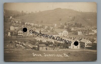 RPPC Aerial Railroad Yard STAR JUNCTION PA Fayette County Real Photo ...