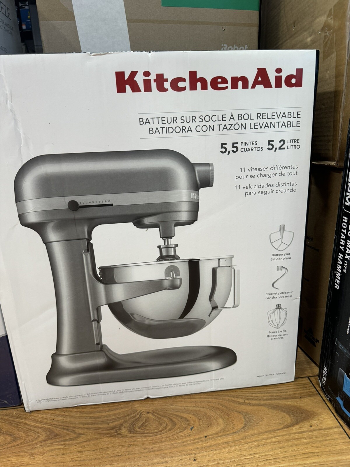 KitchenAid 5.5 qt Bowl-Lift Stand Mixer KSM55SXXXCU Contour Silver ...