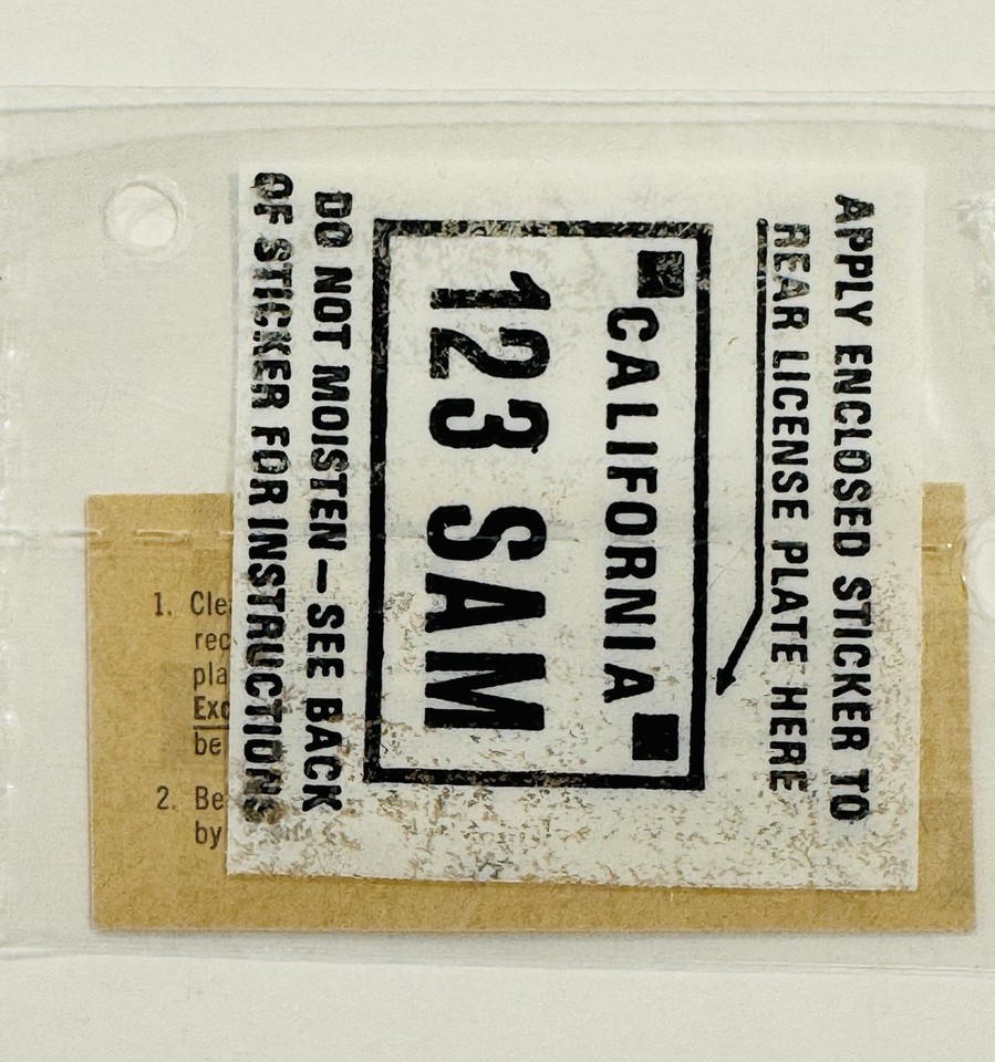 NOS 1974 California License Plate Year validation Sticker | eBay