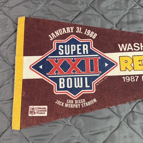 VINTAGE Washington Redskins Pennant Red Commanders Super Bowl NFL ...