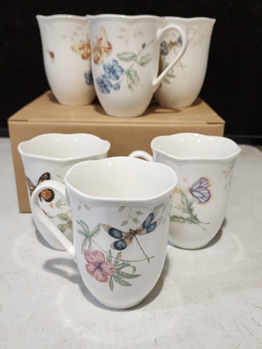 SET OF 6- NEW Lenox Butterfly Meadow Tea Coffee Cup Tiger Swallowtail ...