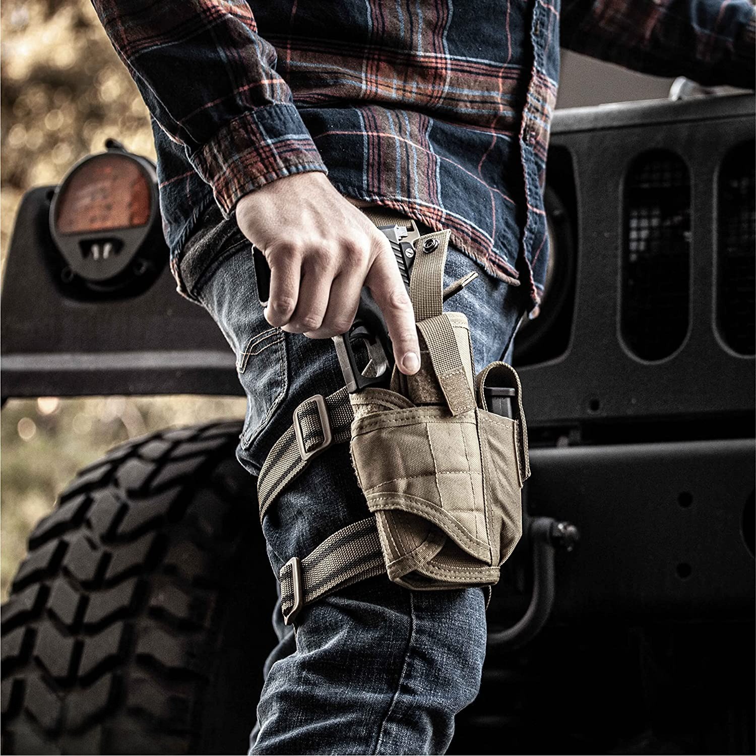 US Tactical Drop Leg Holster Adjustable Right Hand Thigh Pistol Gun ...