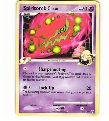 2009 Light Play Pokemon 84/147 Spiritomb Non Holo Supreme Victors ...