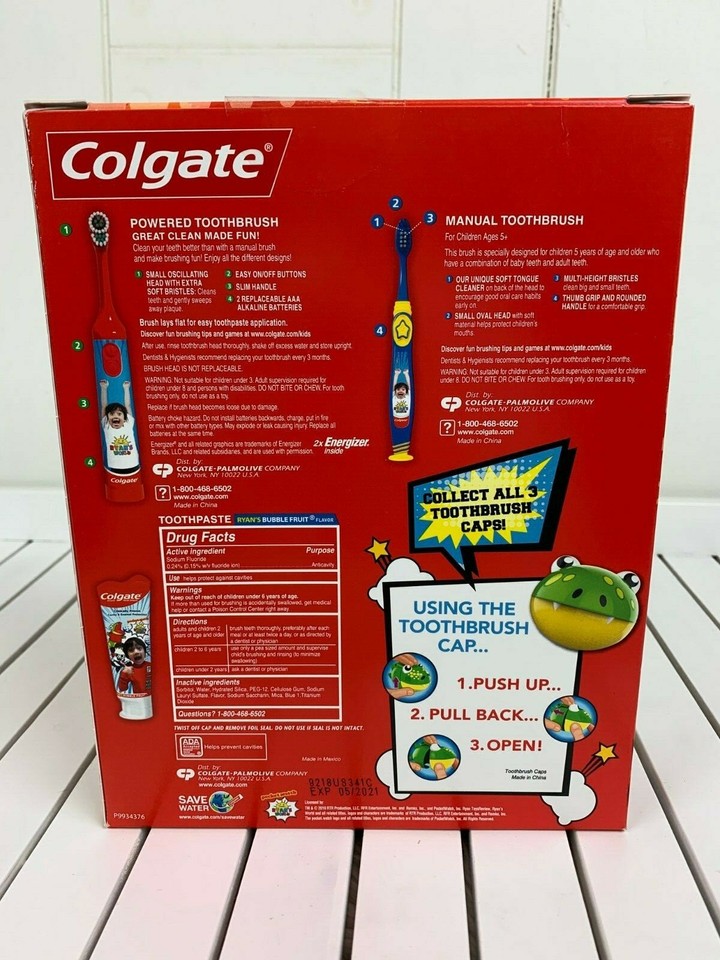 Colgate Pocket Watch Ryans World Toothbrush Toothpaste Set + Mystery ...