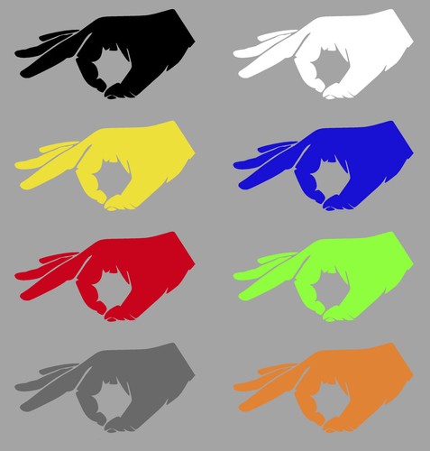 Aufkleber Sticker reingeschaut reingeguckt Circle Game Spiel Loch Hand ...