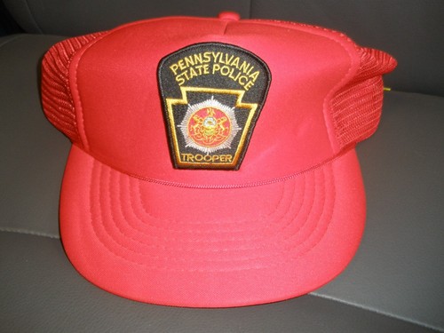 RARE Red Pennsylvania State Police Trooper Cap Hat by Capital OSFA (Hat ...