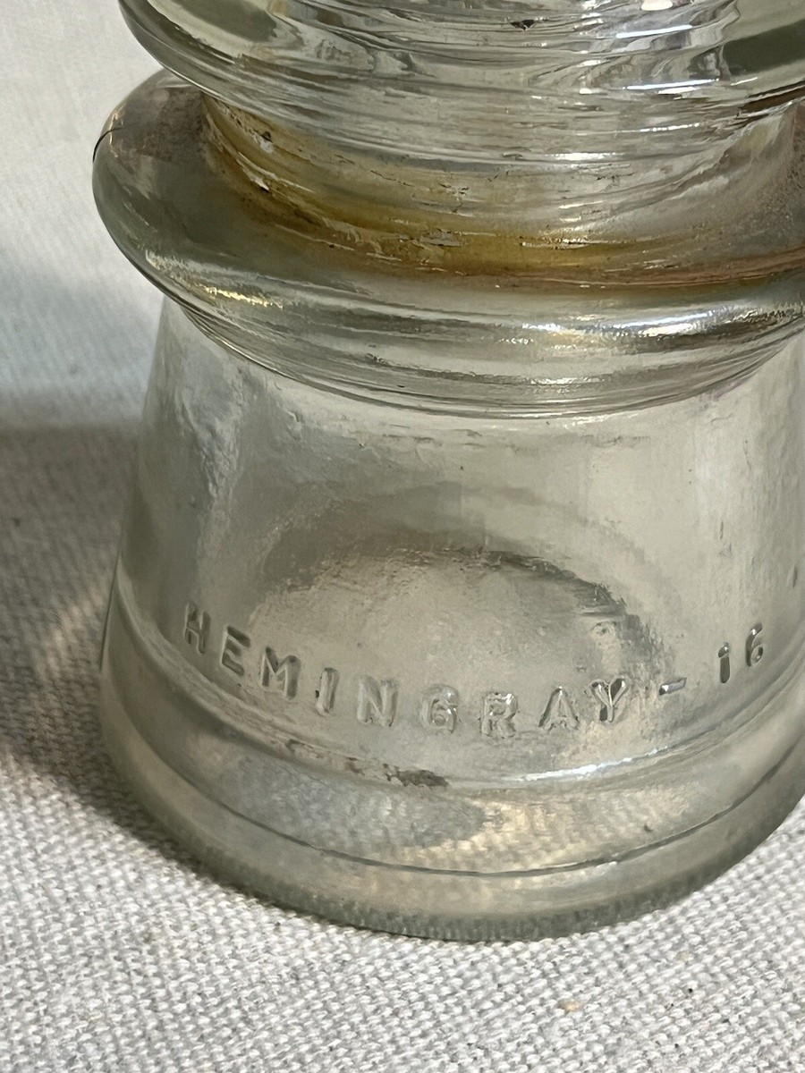 Vintage Hemingray 42 Clear Glass Insulator 18-52 4", 04/21/2024
