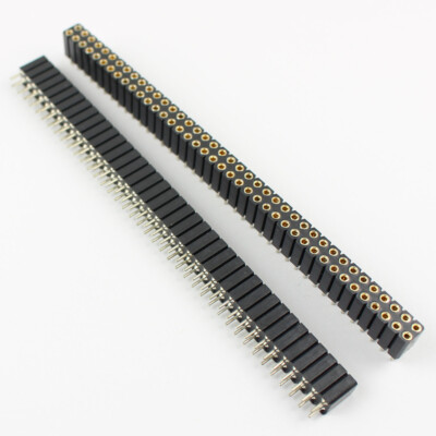 5Pcs 2.54mm 2x40 80 Pin Double Round Pin Female Header Strip Connector ...