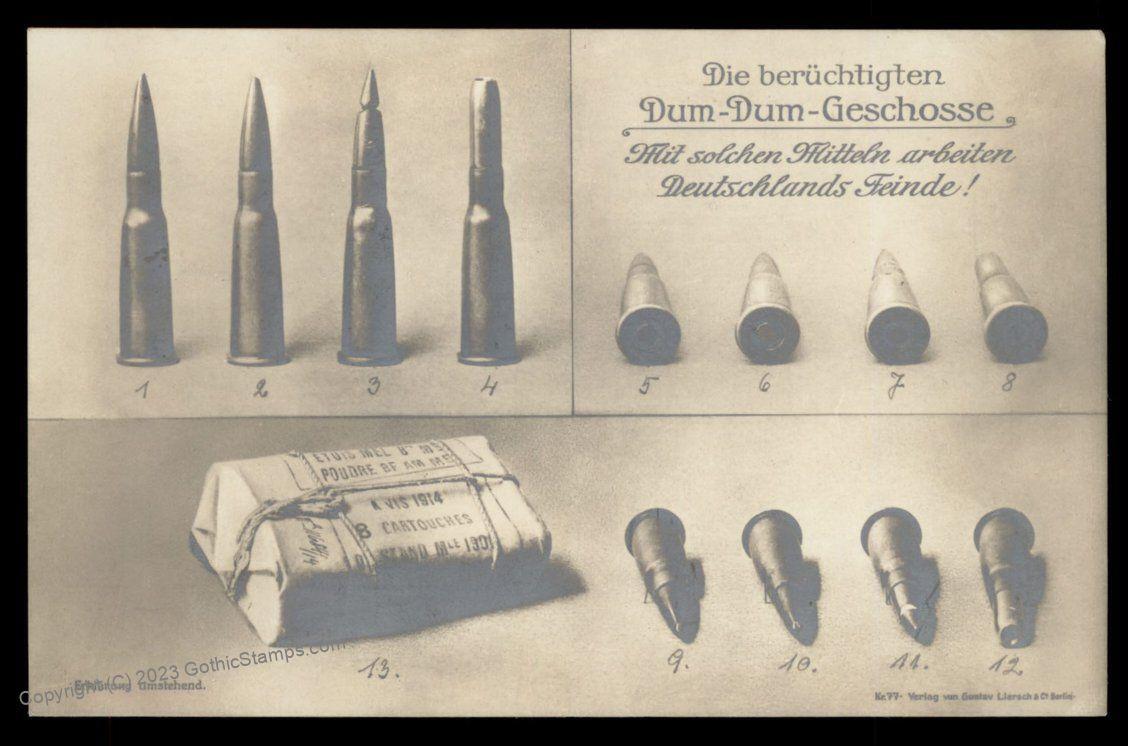Germany WWI Dum Dum Bullet Patriotic RPPC Unused 90375 | eBay