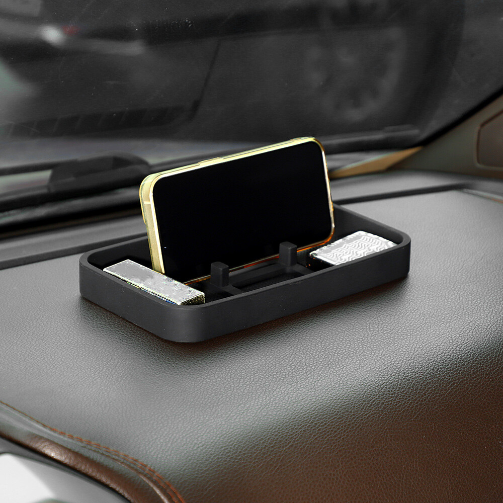 Center Console Phone Mount Holder Storage Box Organizer Universal Tray ...