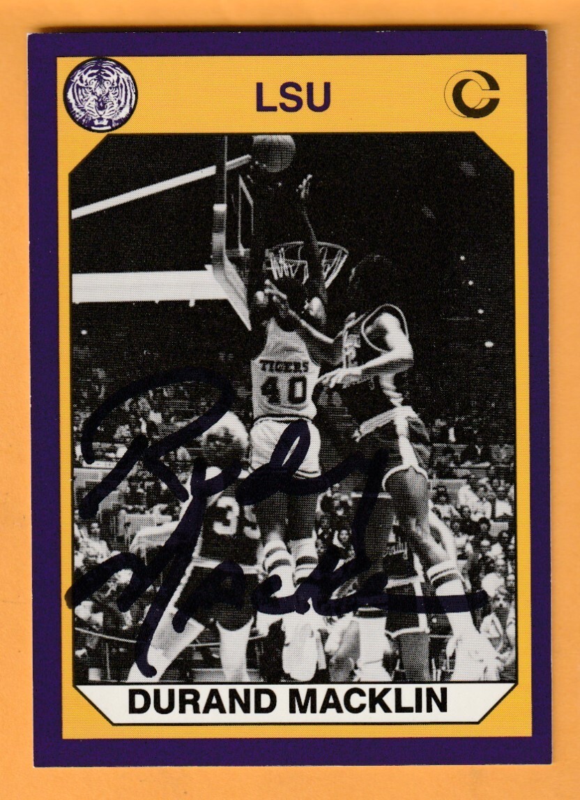 Durand Rudy Macklin LSU Tigers AUTO Signed 1990 Card Louisville Shawnee ...