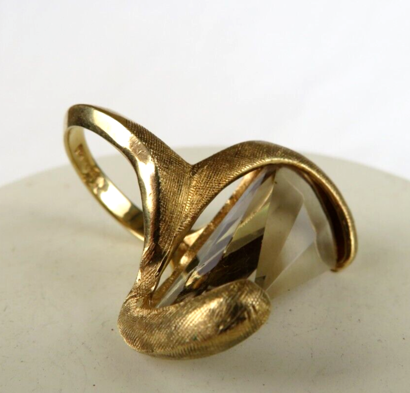 Vintage Mid Century 14K Gold and Quartz Ring SIGNED M&M | eBay