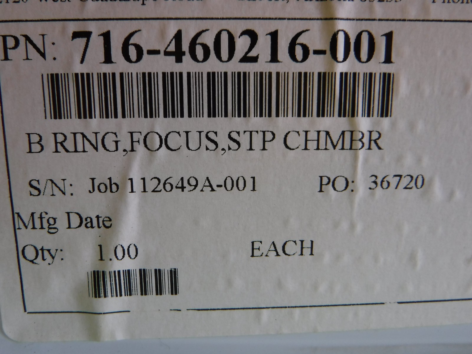 LAM RESEARCH B RING FOCUS STP CHAMBER DSQ 716-460216-001 | eBay