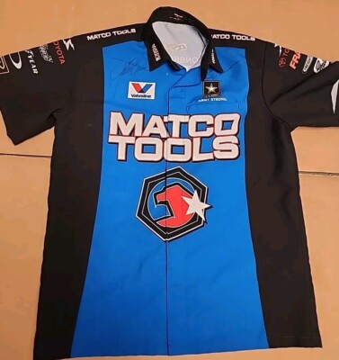 Signed -NHRA Antron Brown CREW Shirt MATCO ARMY Top Fuel NITRO Dragster ...