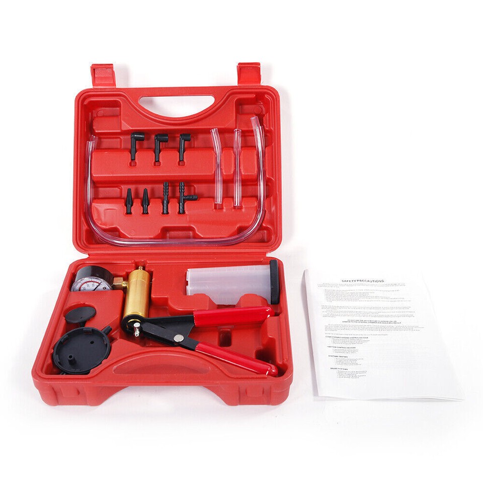 Hand Car Brake Bleeding Kit Vacuum Pump Red & GoldenBrake Fluid Bleeder ...