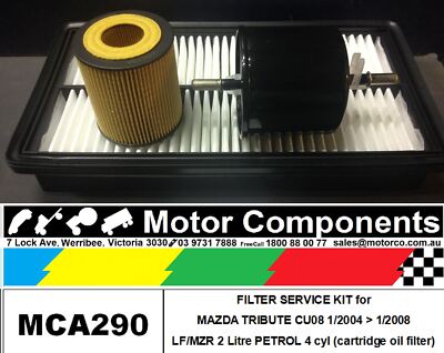 FILTER KIT for MAZDA TRIBUTE CU08 LF / MZR 2 LPETROL 1/04>1/08 ...