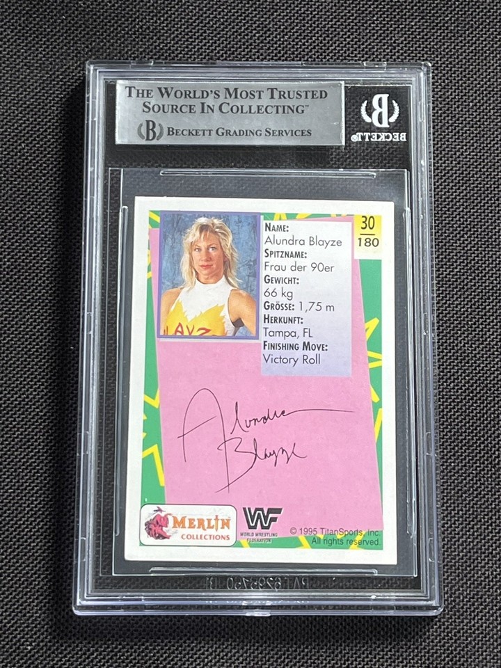 ALUNDRA BLAYZE 1995 MERLIN WWF WRESTLING SIGNED AUTOGRAPHED CARD BAS ...