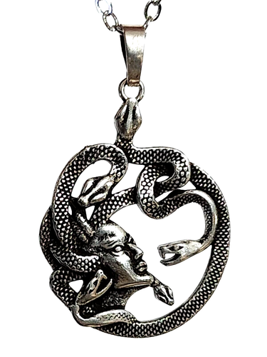 Medusa Pendant Necklace 24" Chain Goddess Curse Queen Gorgon Jewellery ...