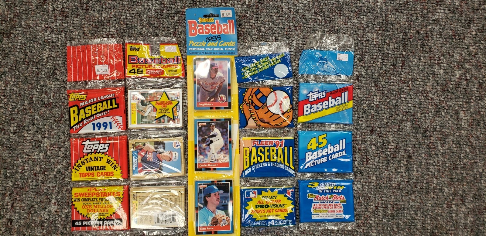 Nice Lot of 5 Unopened Old Vintage Baseball Cards Rack Packs. over 255 ...