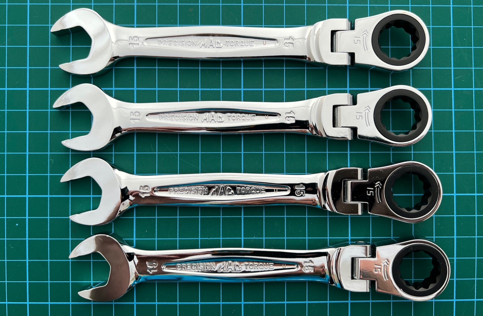 1x mac tools 15mm precision torque flex head ratchet spanner (0709 ...